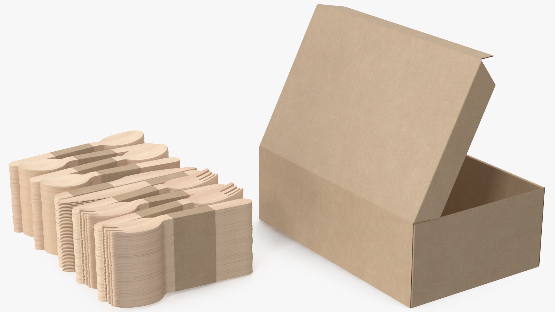 Wooden Cutlery Set Box 3D Model - TurboSquid 1703224