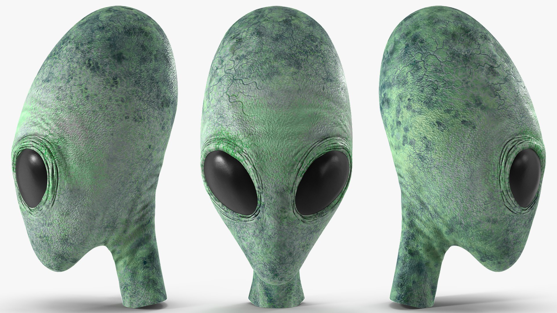 Green Alien Head 3D Model - TurboSquid 1628925