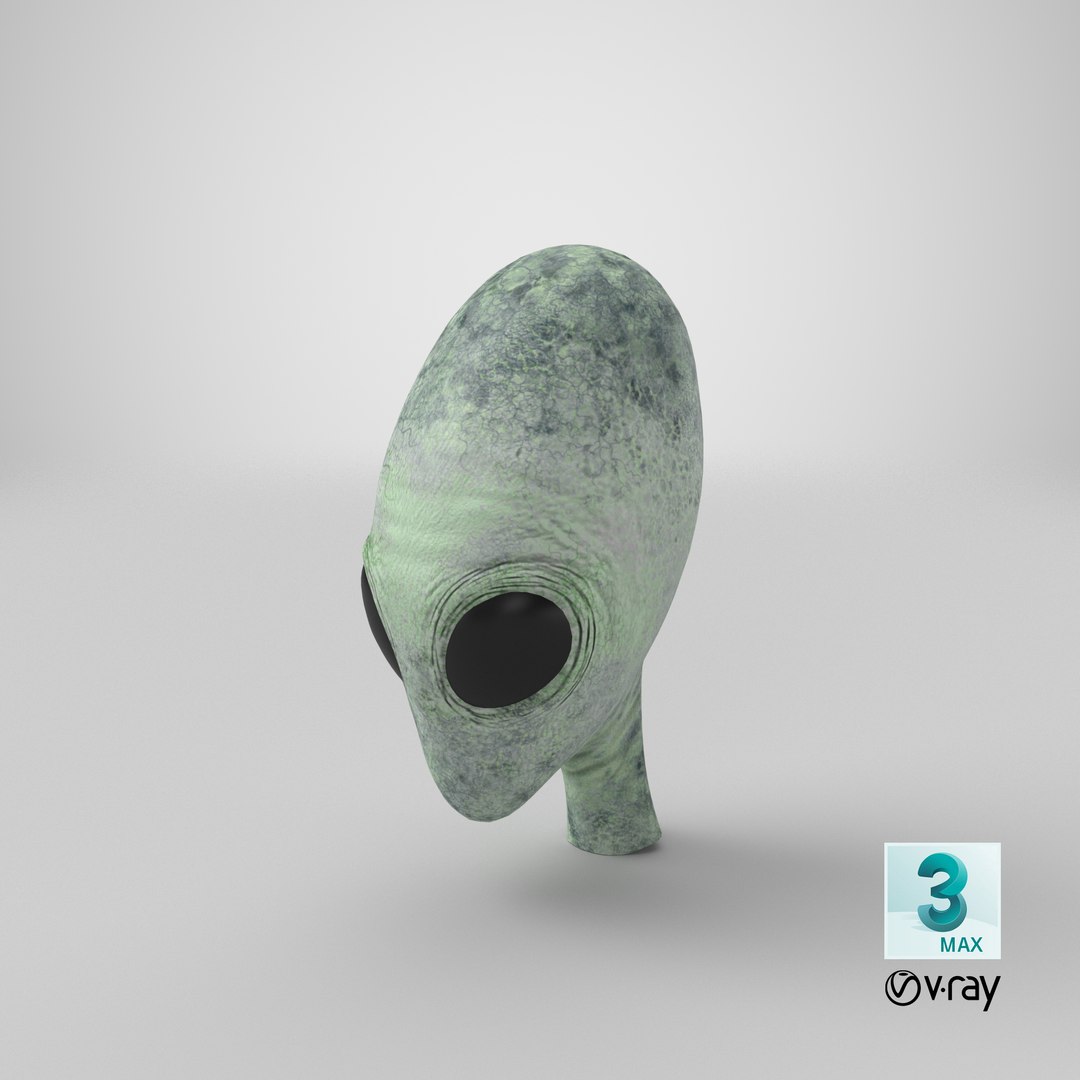 Green Alien Head 3D Model - TurboSquid 1628925