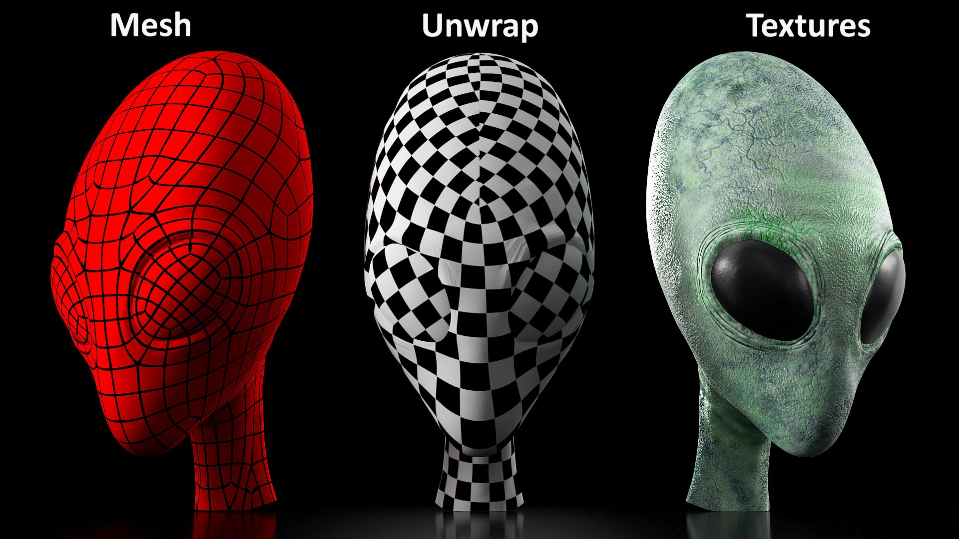 Green Alien Head 3D Model - TurboSquid 1628925