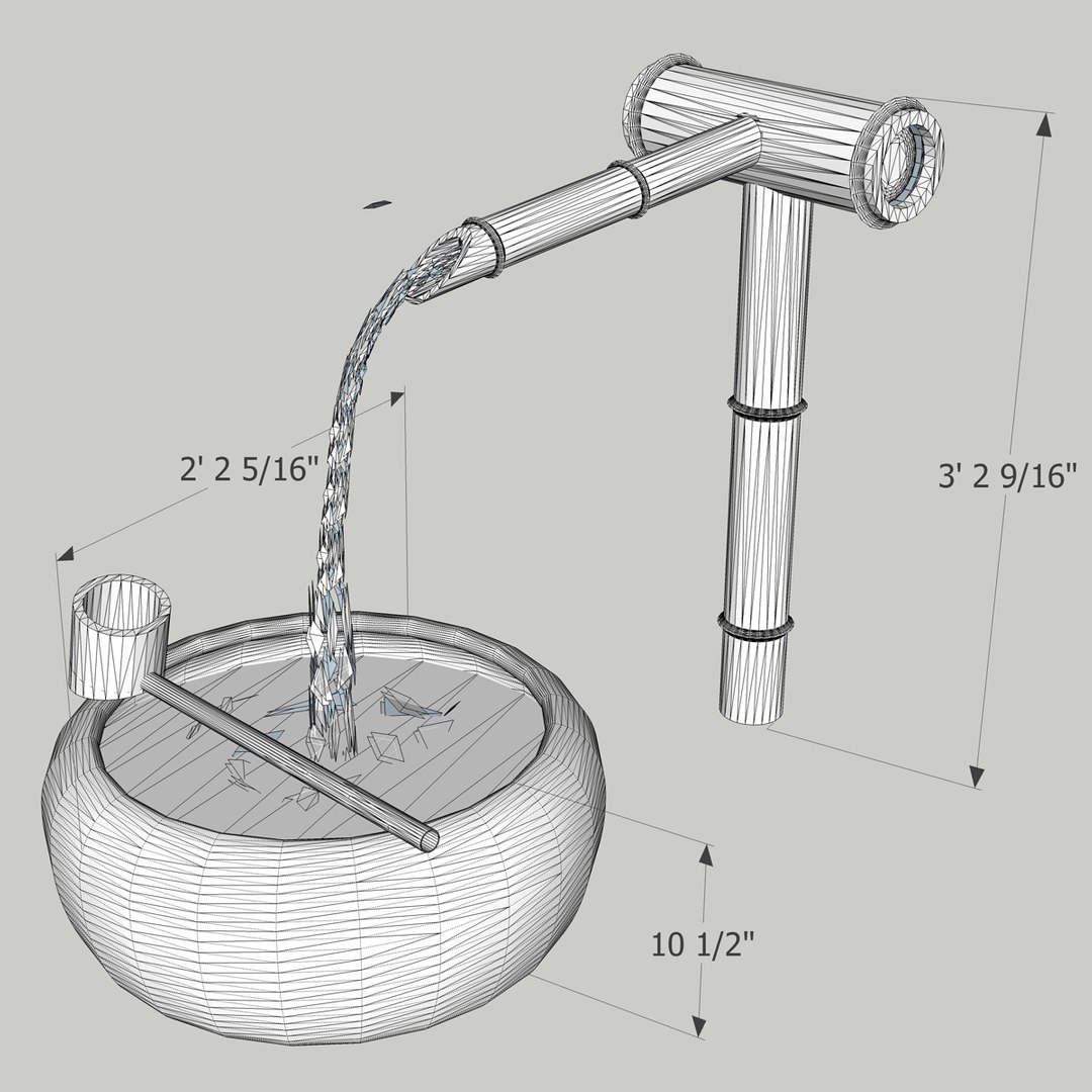3d Model Water Basin Tsukubai Gardens