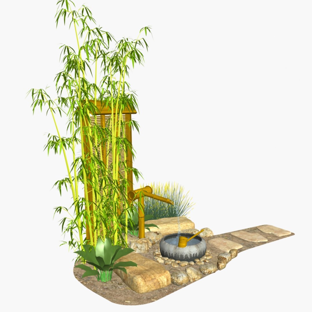 3d Model Water Basin Tsukubai Gardens