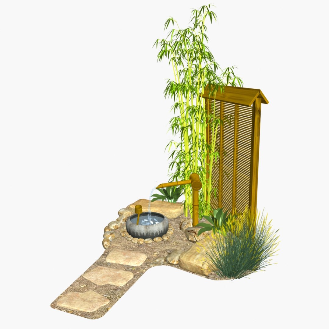 3d Model Water Basin Tsukubai Gardens
