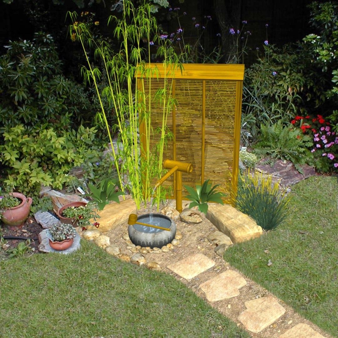 3d Model Water Basin Tsukubai Gardens