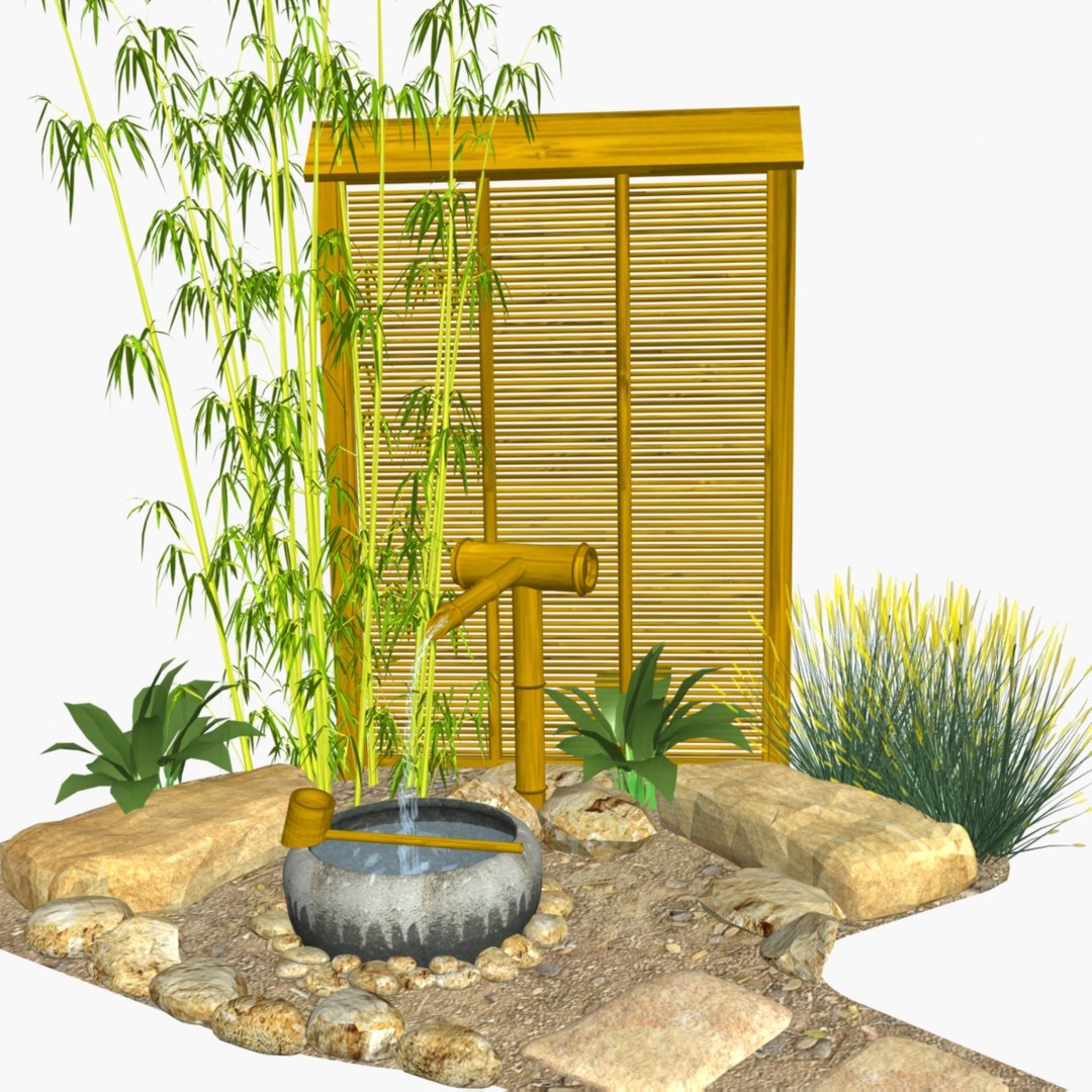 3d Model Water Basin Tsukubai Gardens