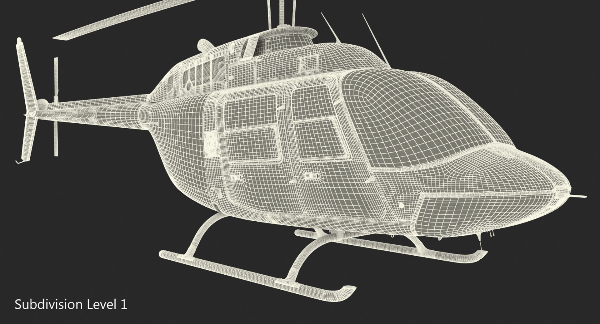 Bell 206 Jetranger 3d Model