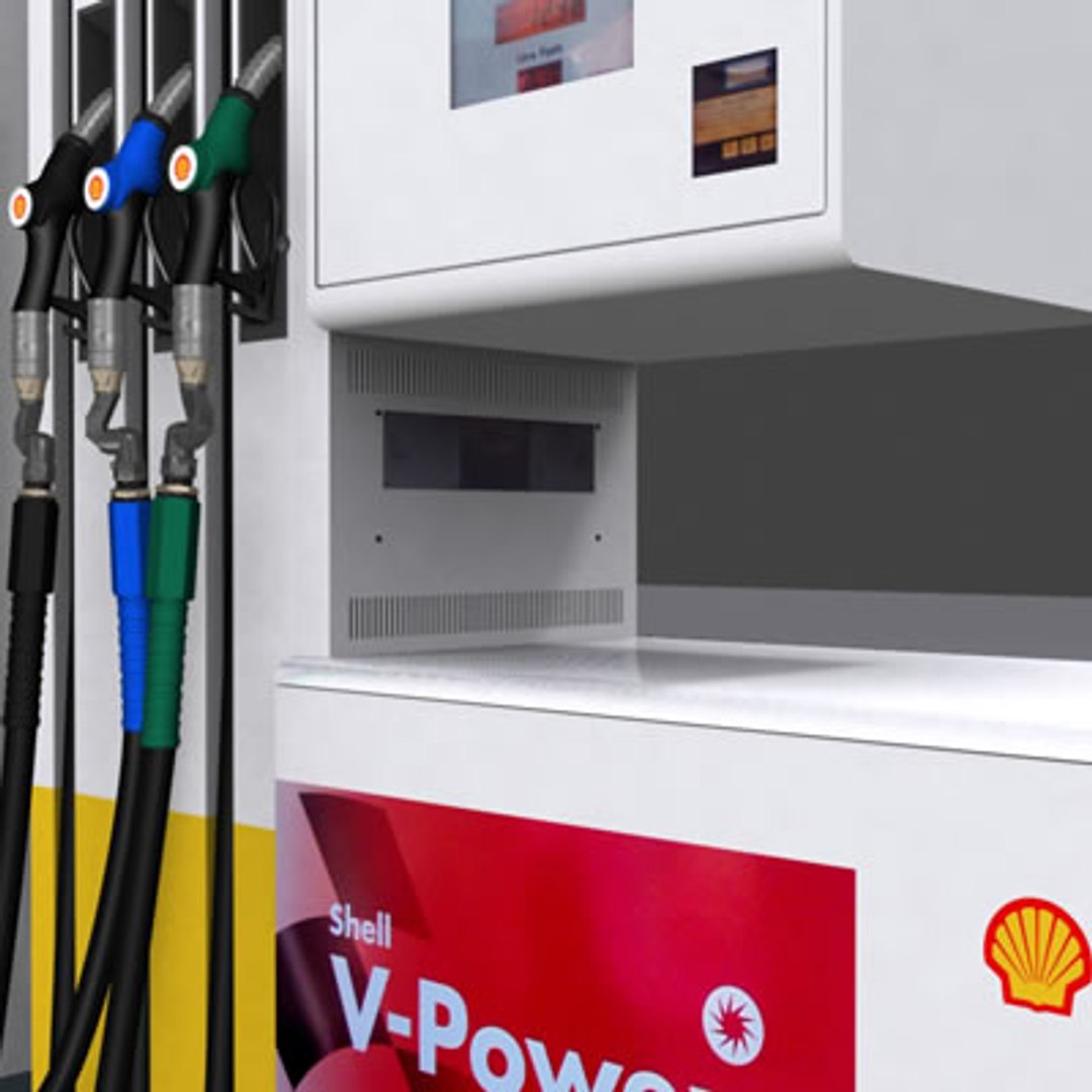 shell pump gas station 3d model