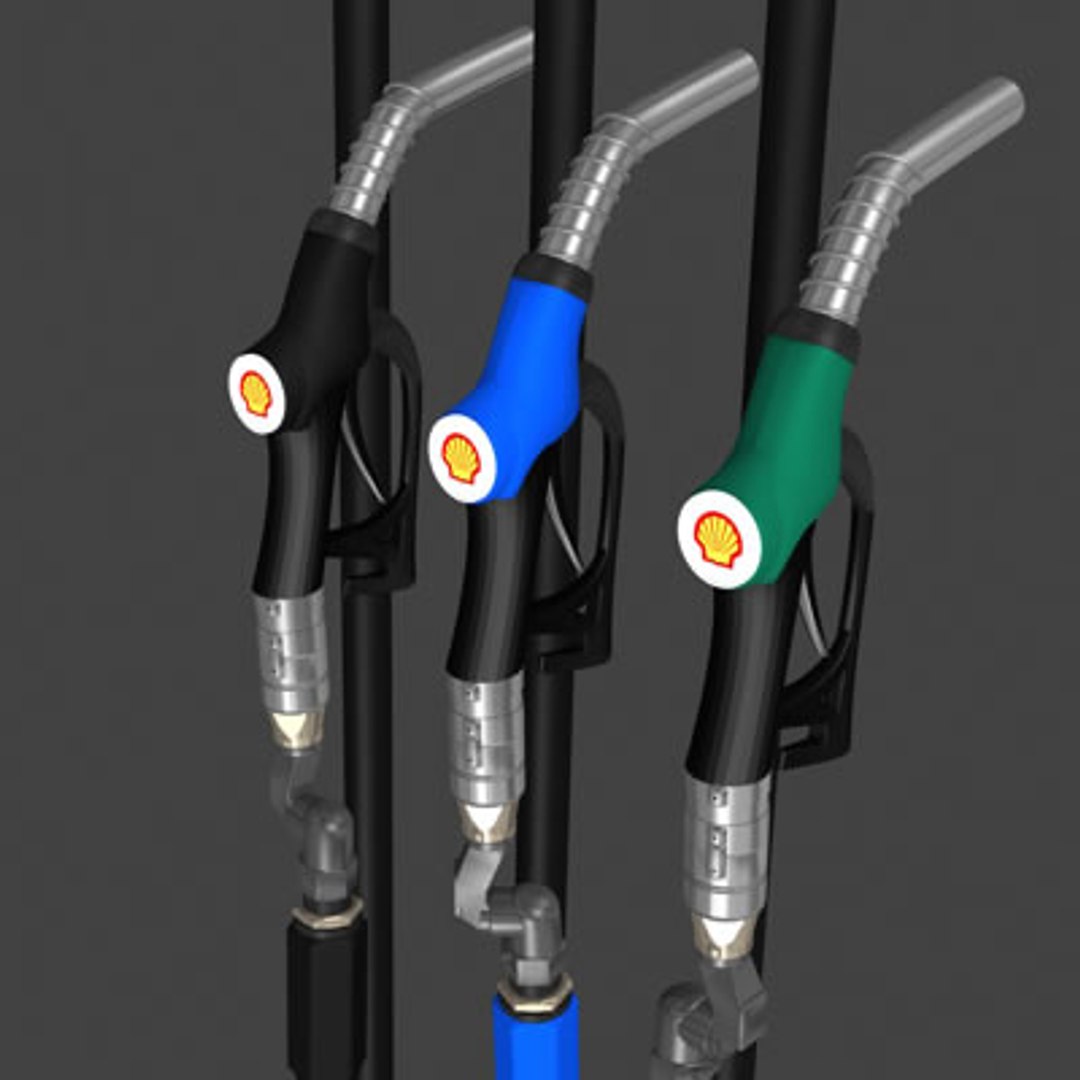 shell pump gas station 3d model