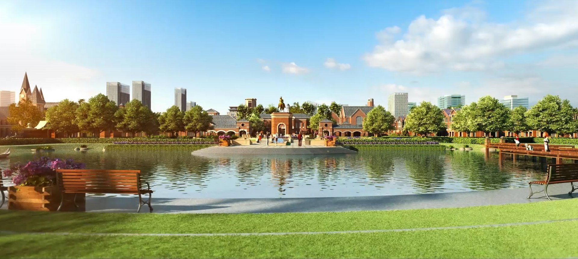 Park with lake model - TurboSquid 1946263