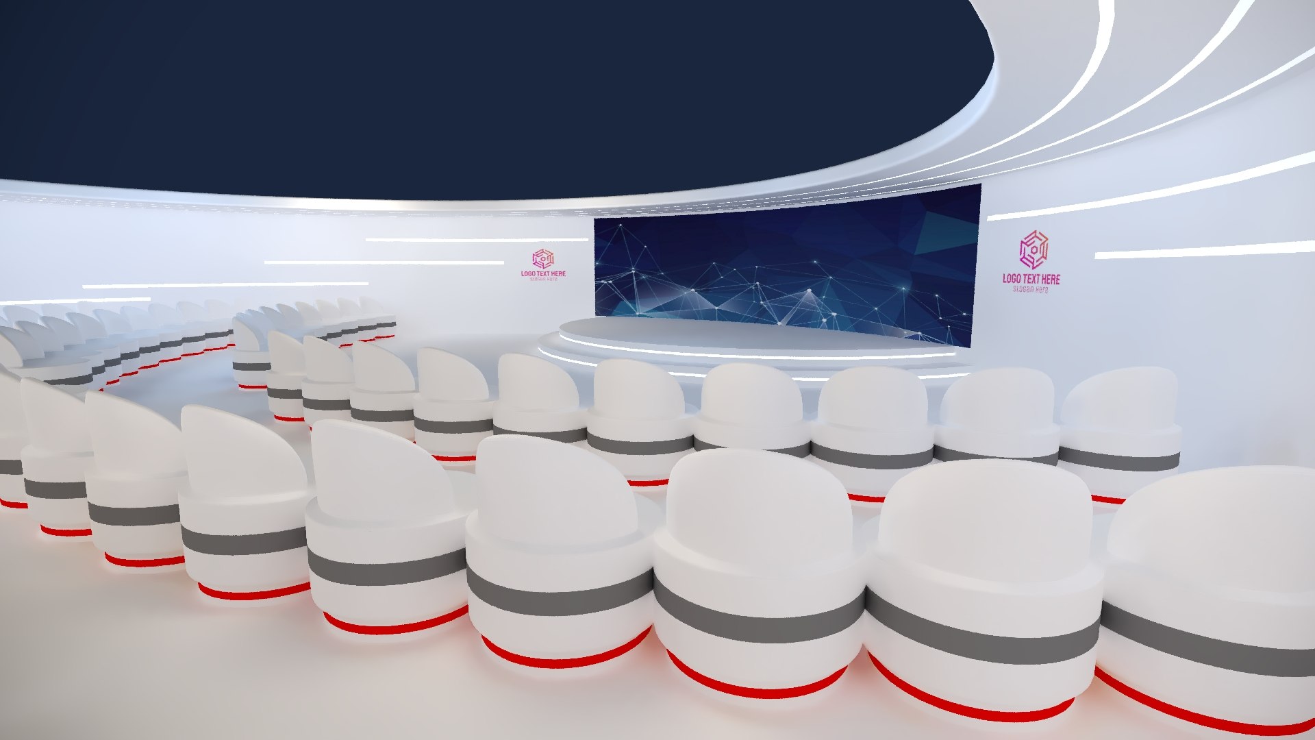 Breakout Stage - Set Design Round Area Seating Stage 3D Model ...