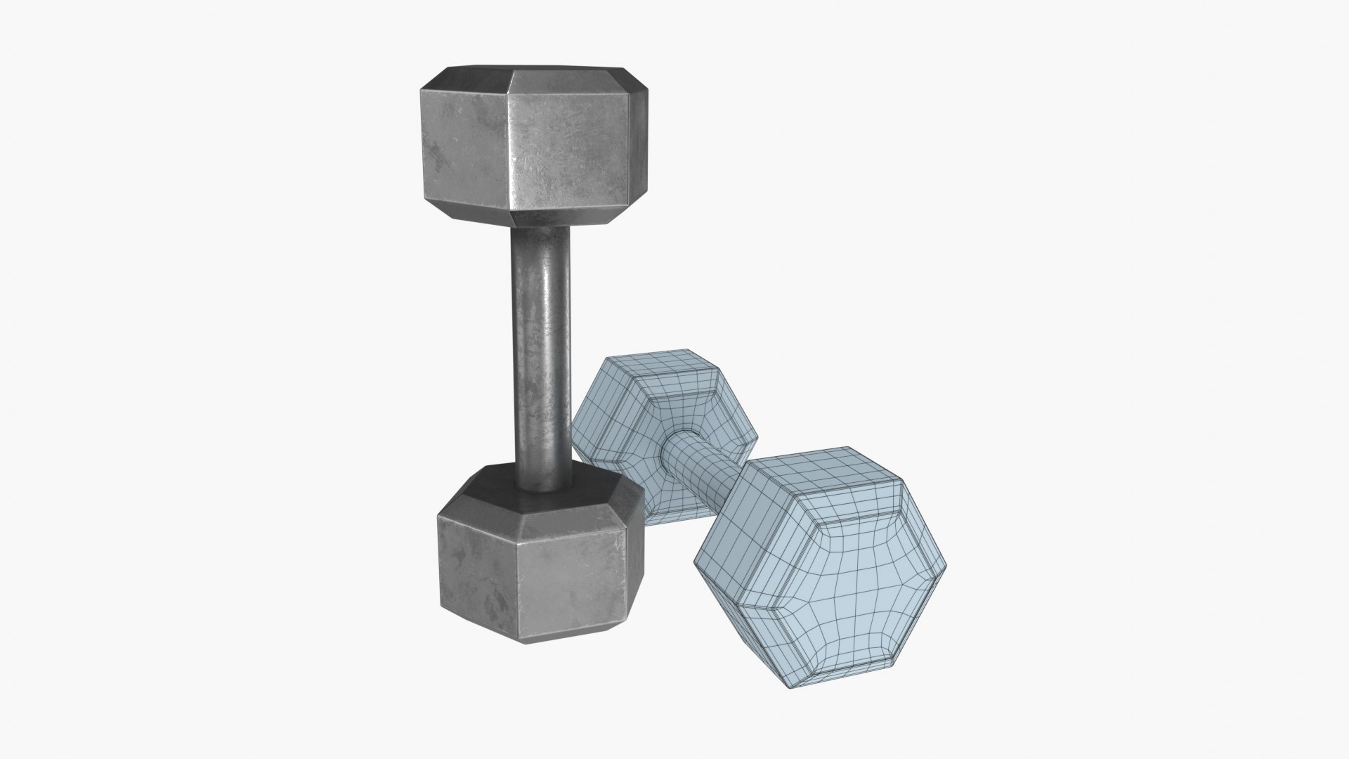 Hexagonal Dumbbell 3D Model - TurboSquid 2067906