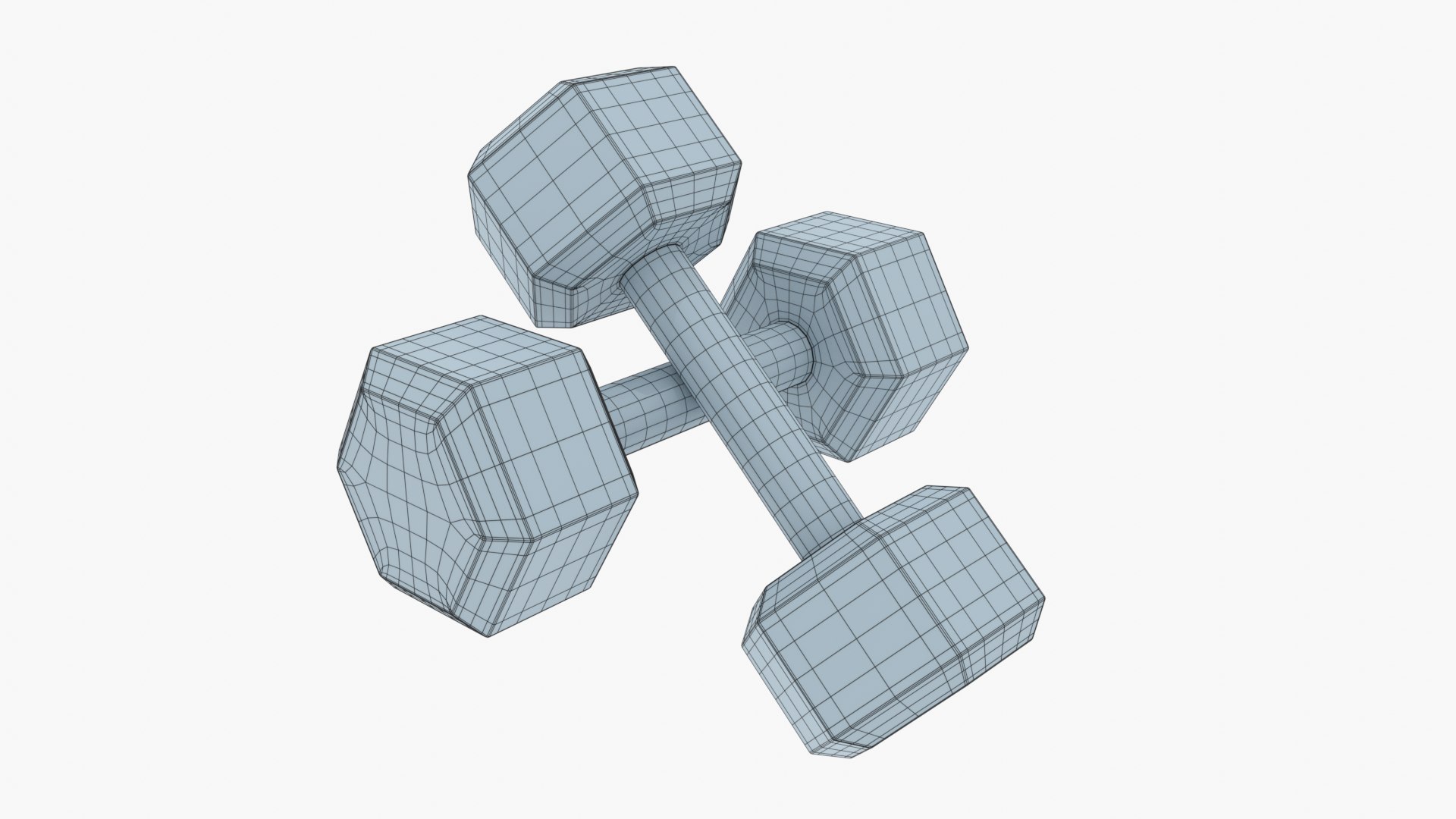 Hexagonal Dumbbell 3D Model - TurboSquid 2067906