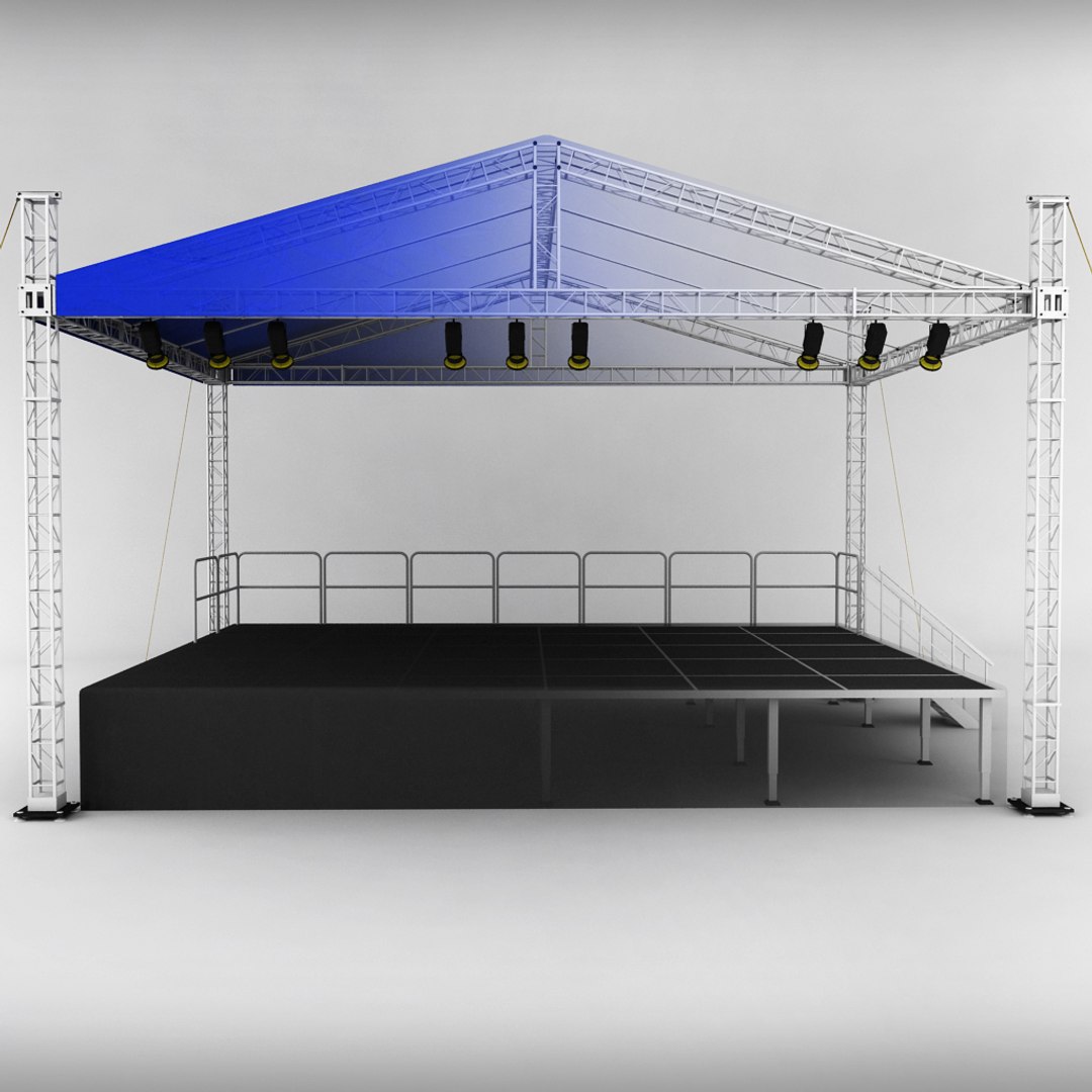 Music Stage Platform Scaffolding 3d Model