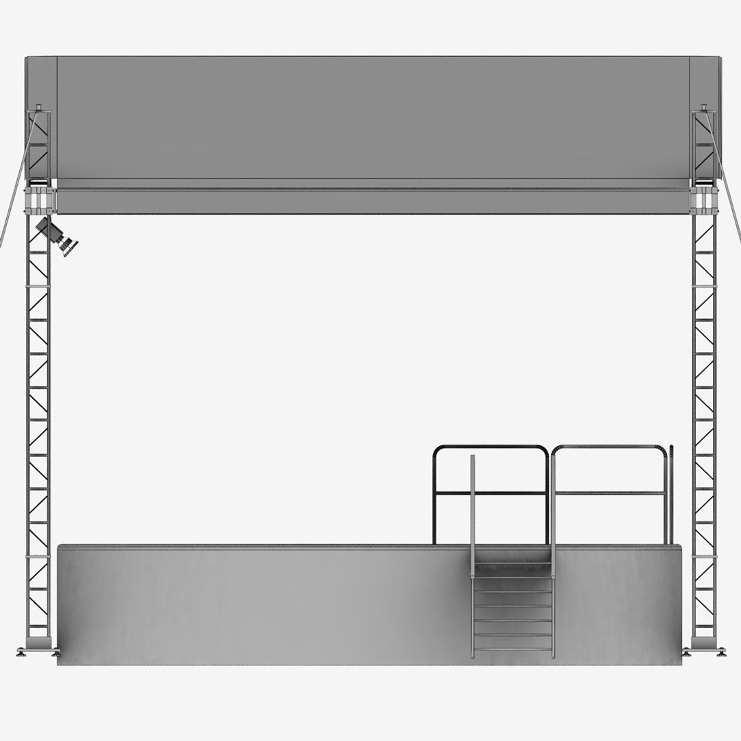 Music Stage Platform Scaffolding 3d Model