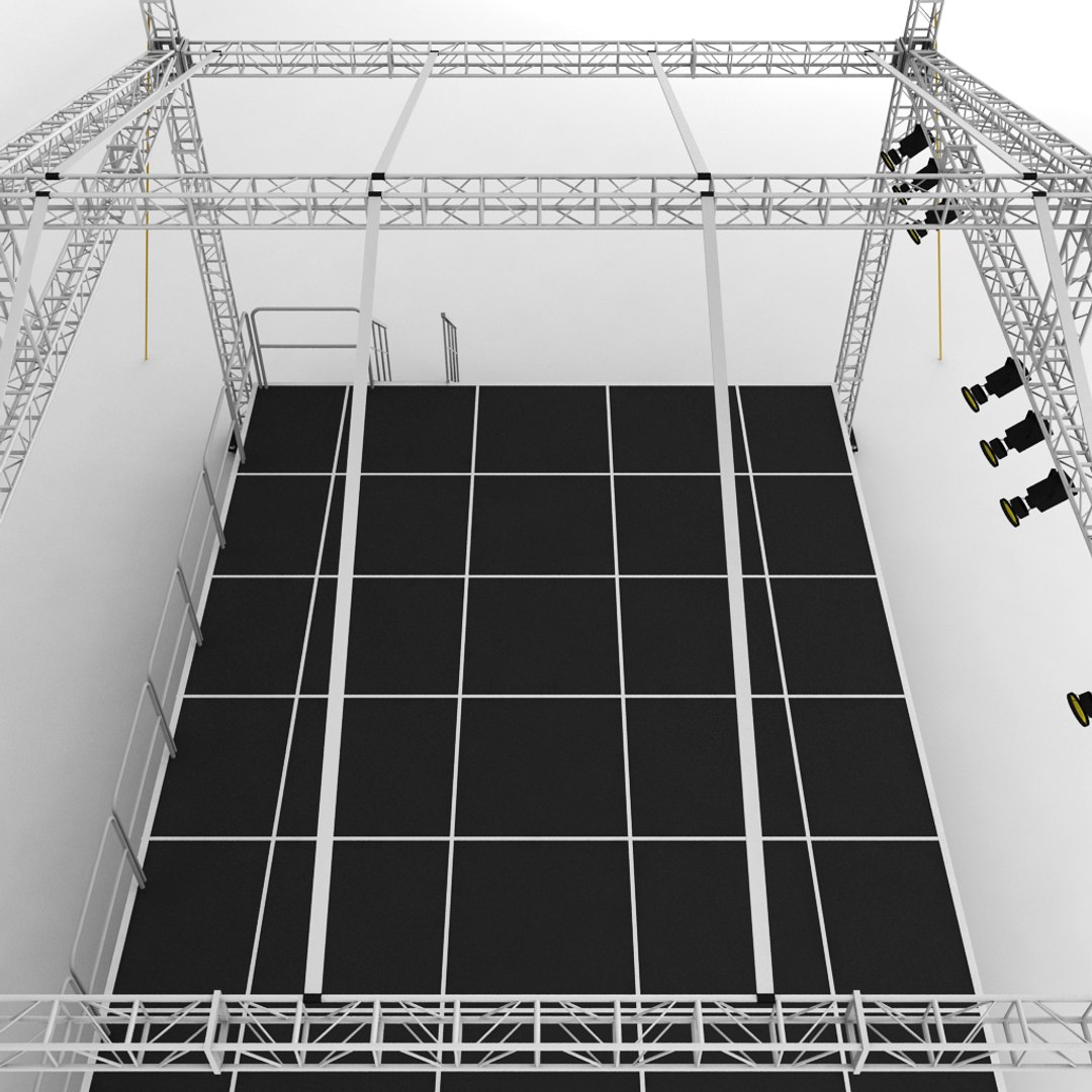 Music Stage Platform Scaffolding 3d Model
