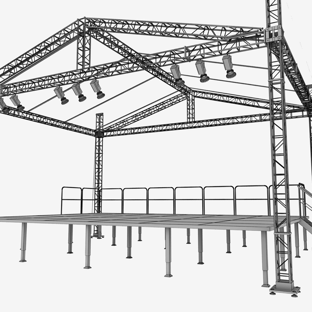 Music Stage Platform Scaffolding 3d Model
