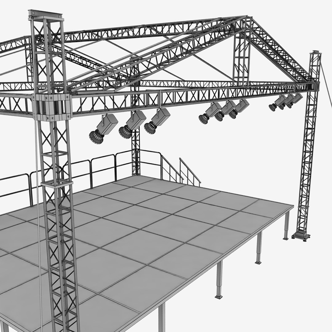 Music Stage Platform Scaffolding 3d Model