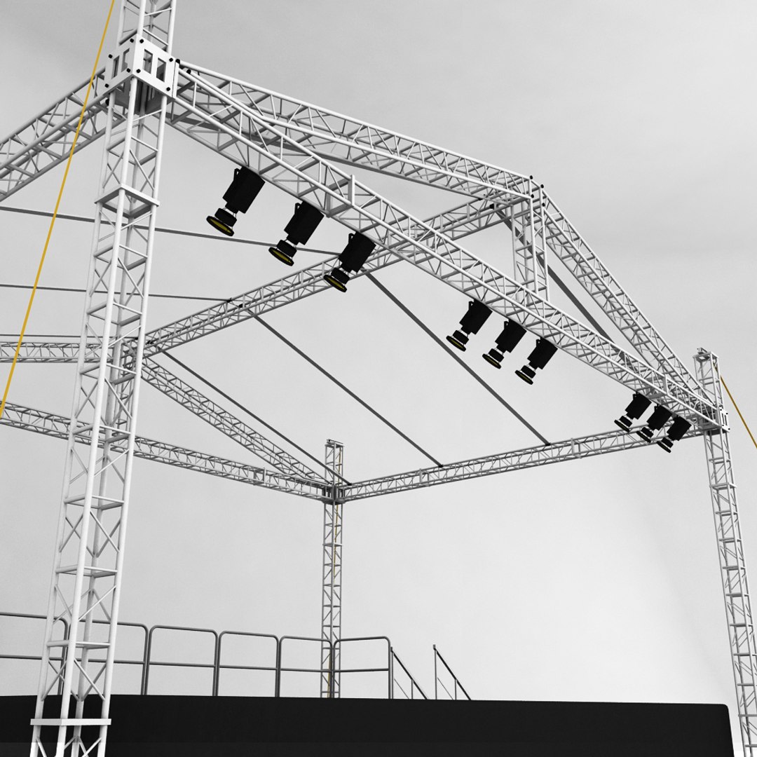 Music Stage Platform Scaffolding 3d Model