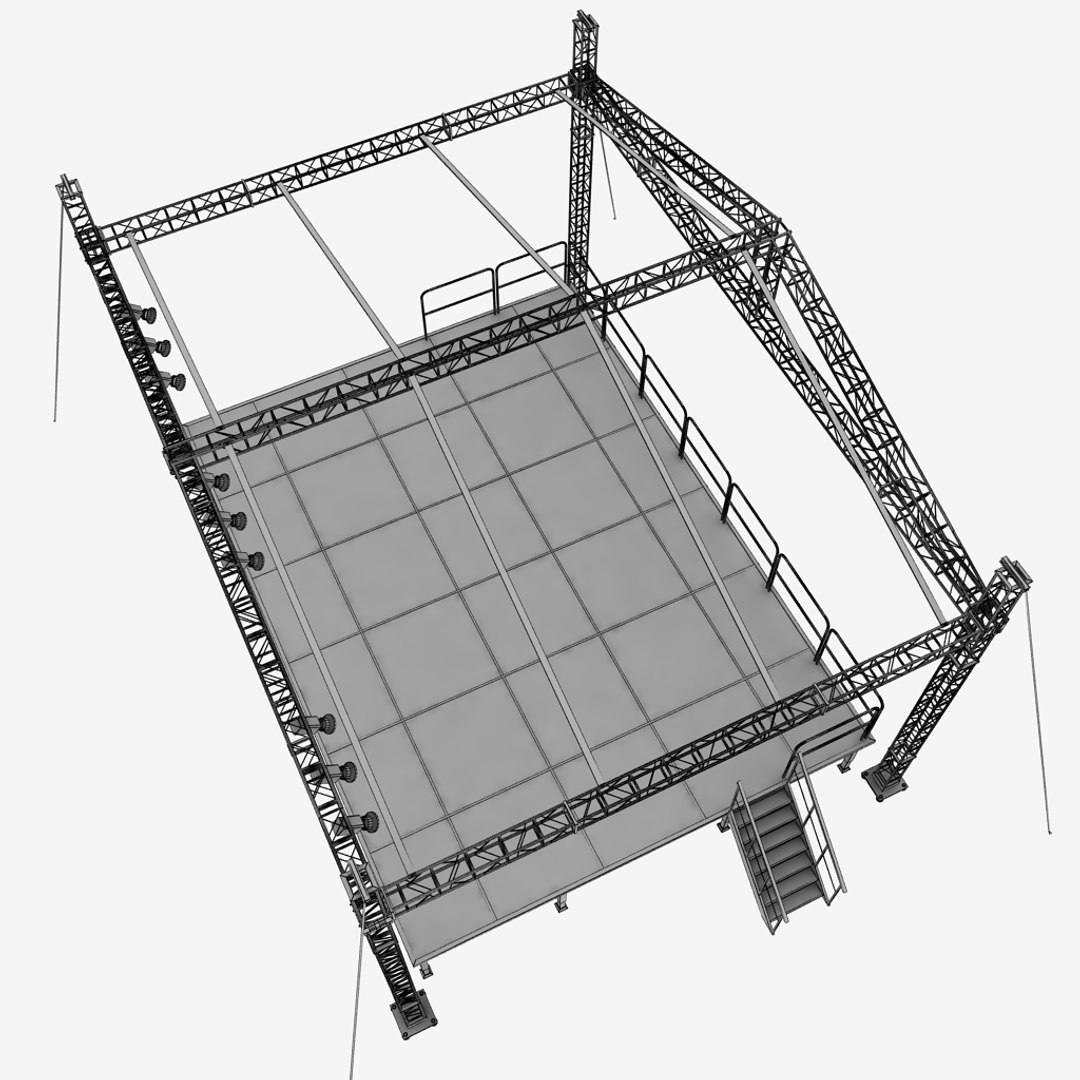 Music Stage Platform Scaffolding 3d Model