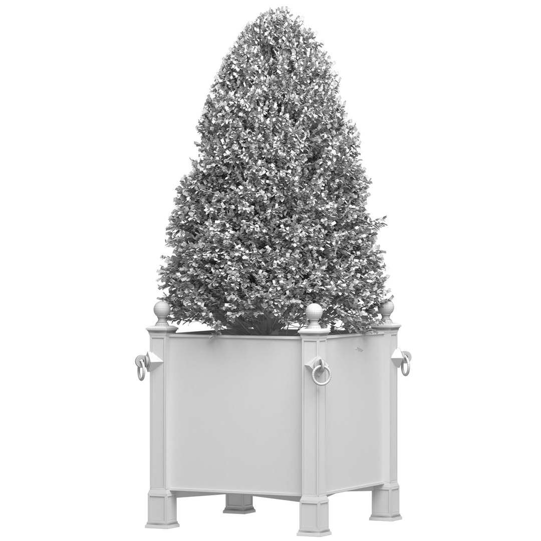 3D Modern Boxwood In The Garden Planter RH ArtDeco Model - TurboSquid ...