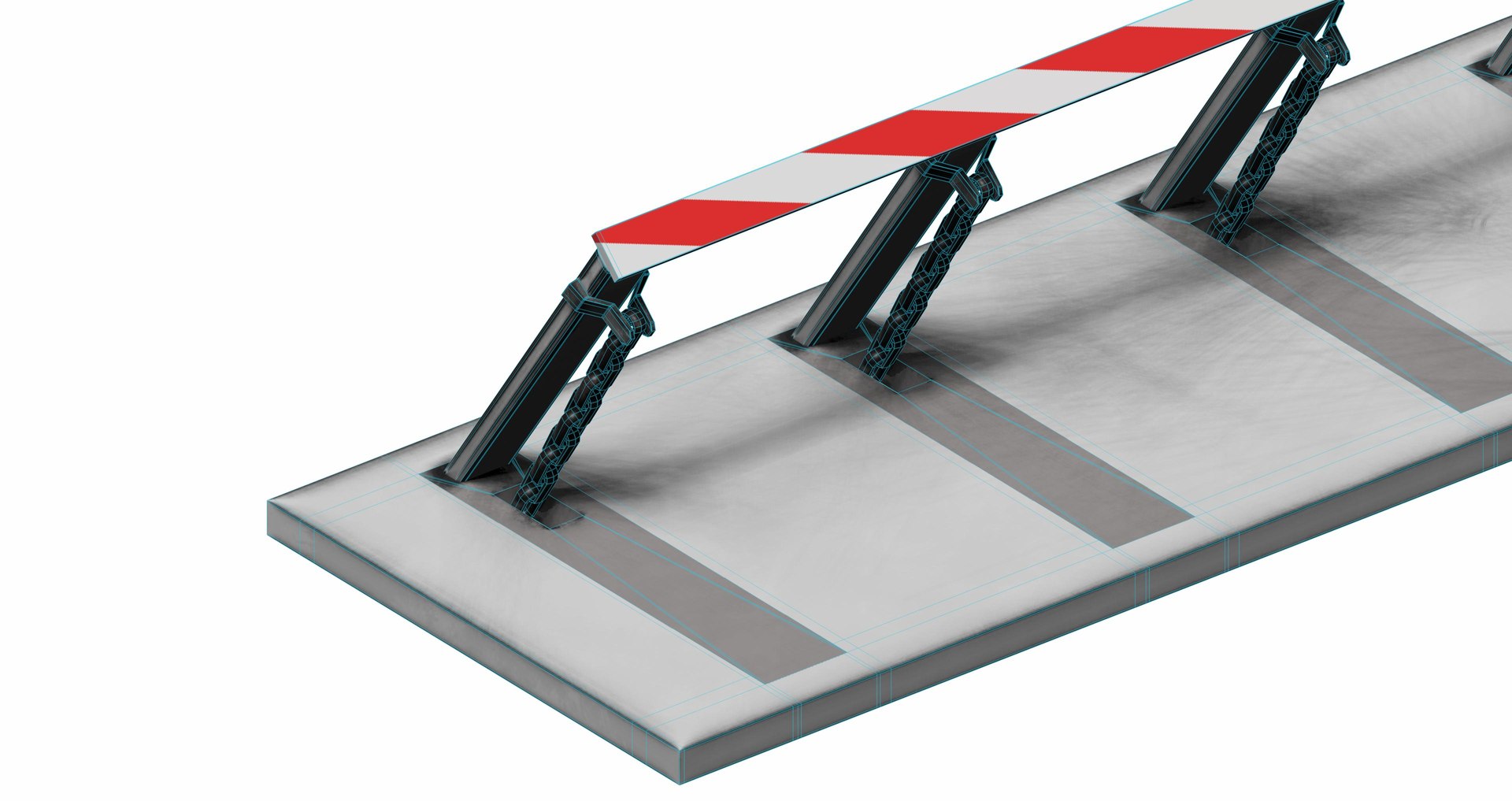 3D Model Metal Chain Car Barricade - TurboSquid 2085456