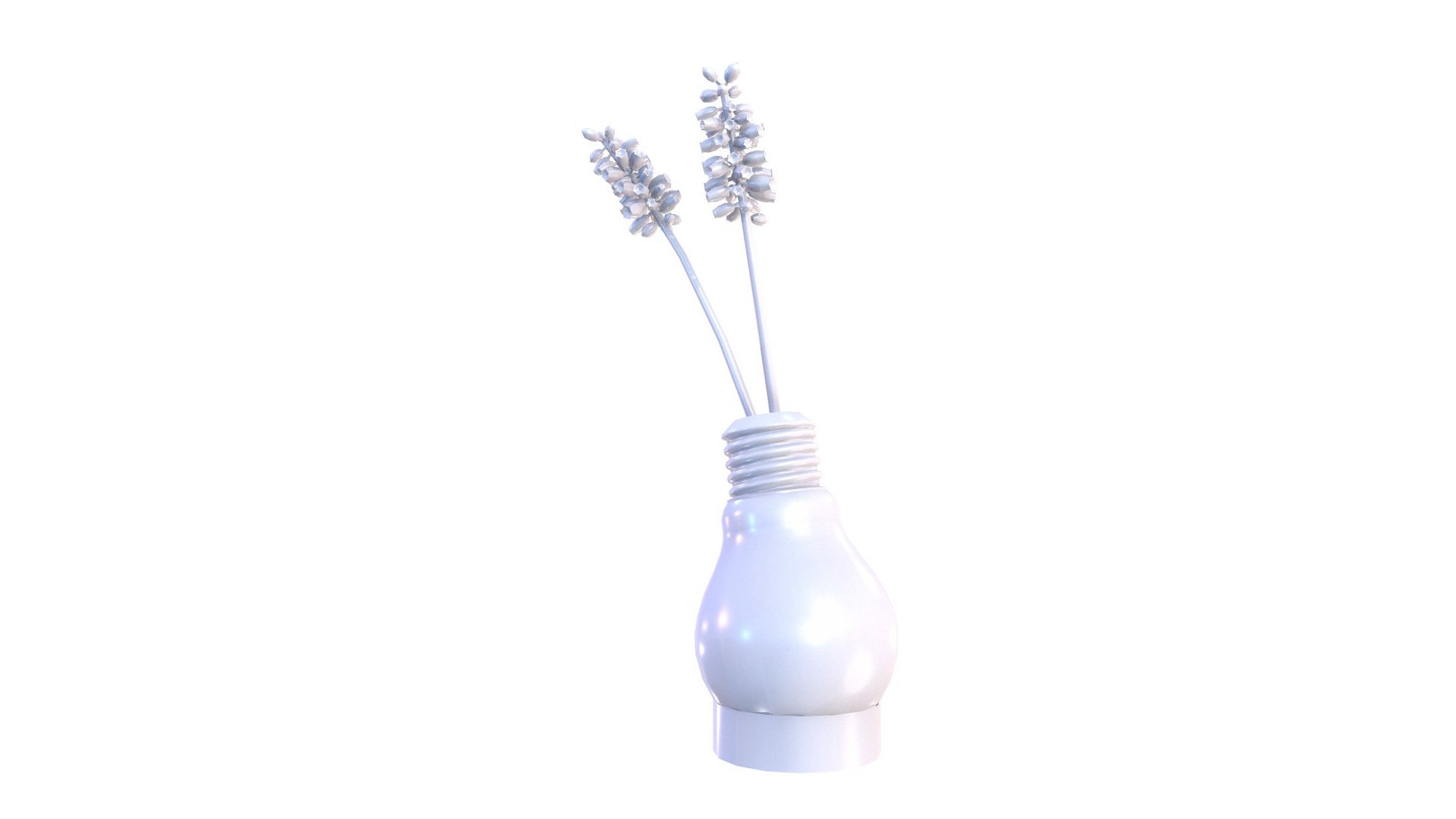 Lightbulb-shaped Vase with flowers 3D model 3D model - TurboSquid 2180415