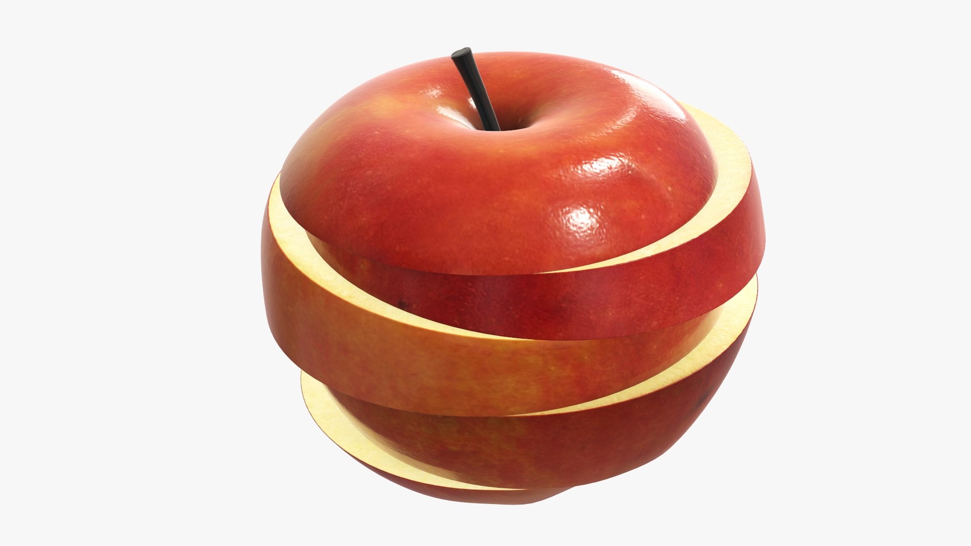 3D Apple Fruit Slice - TurboSquid 1578398