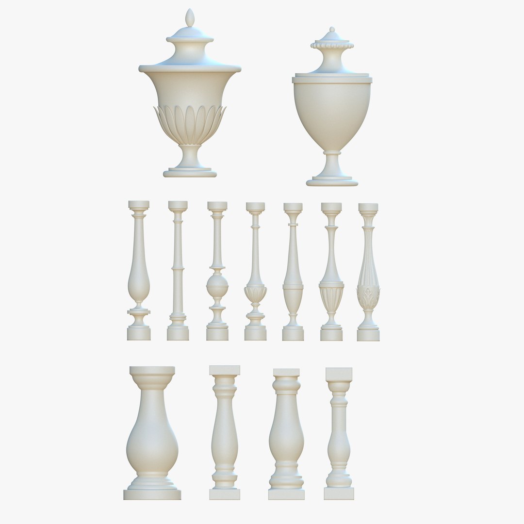 3ds Architectural Balusters Pack Urn