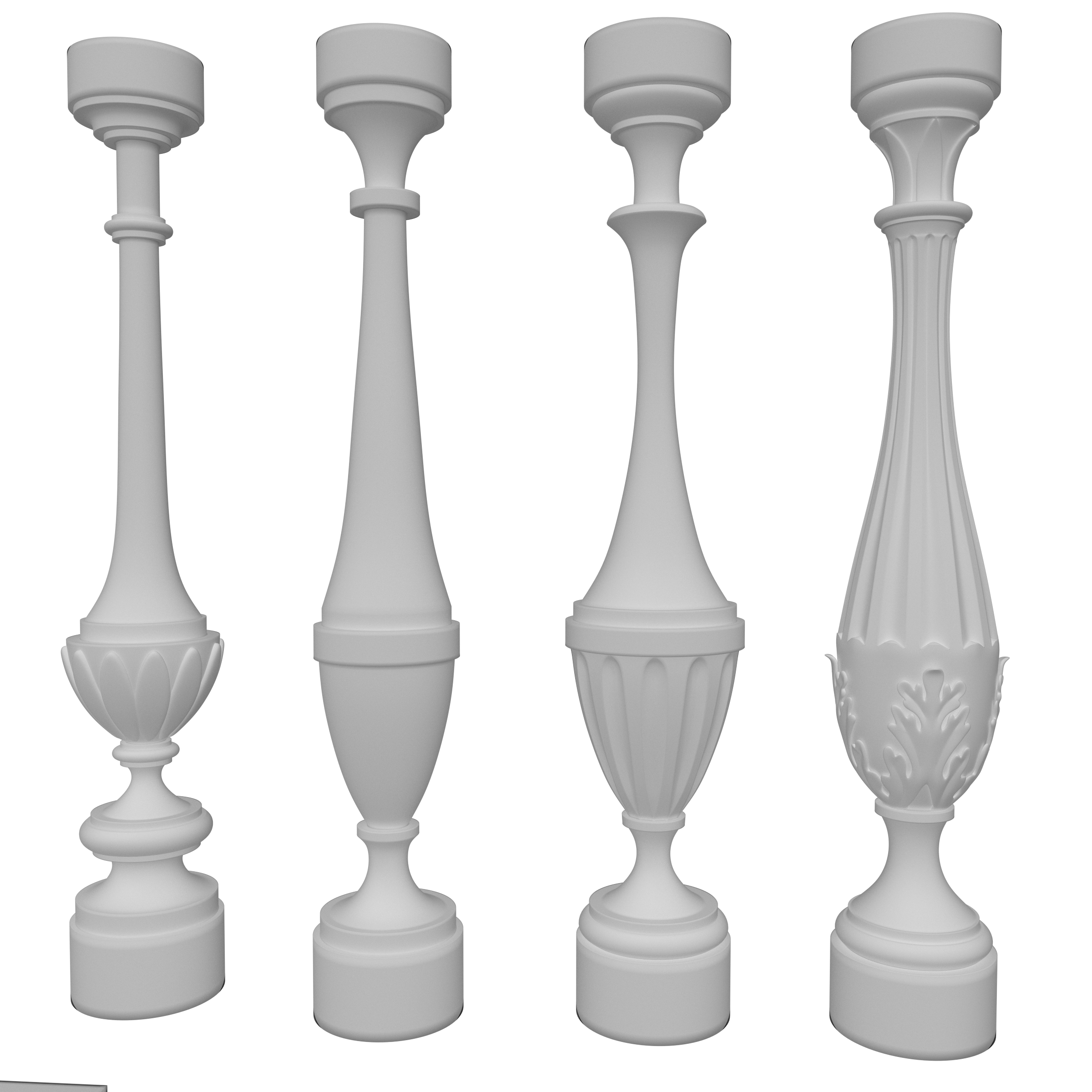3ds architectural balusters pack urn
