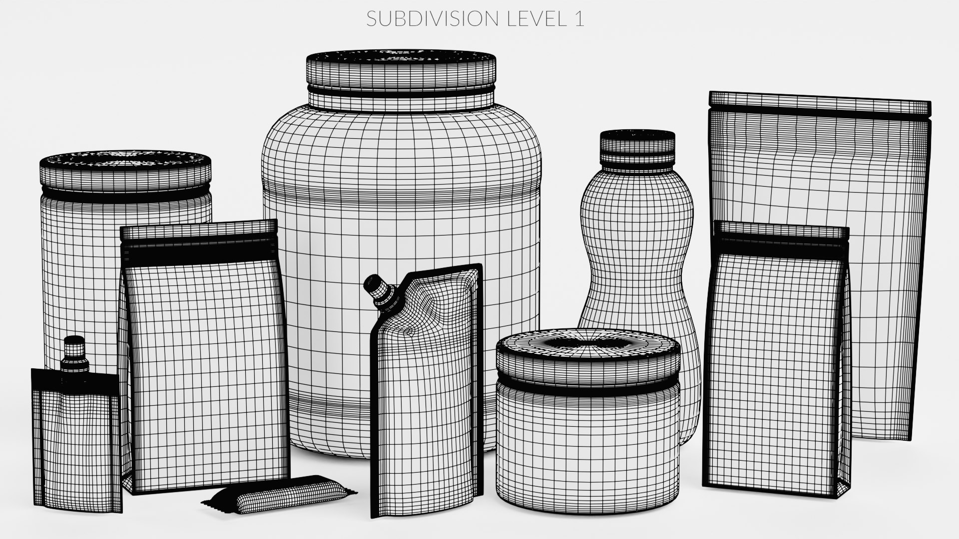 3D Pile of Containers Food and Drink model - TurboSquid 2081438