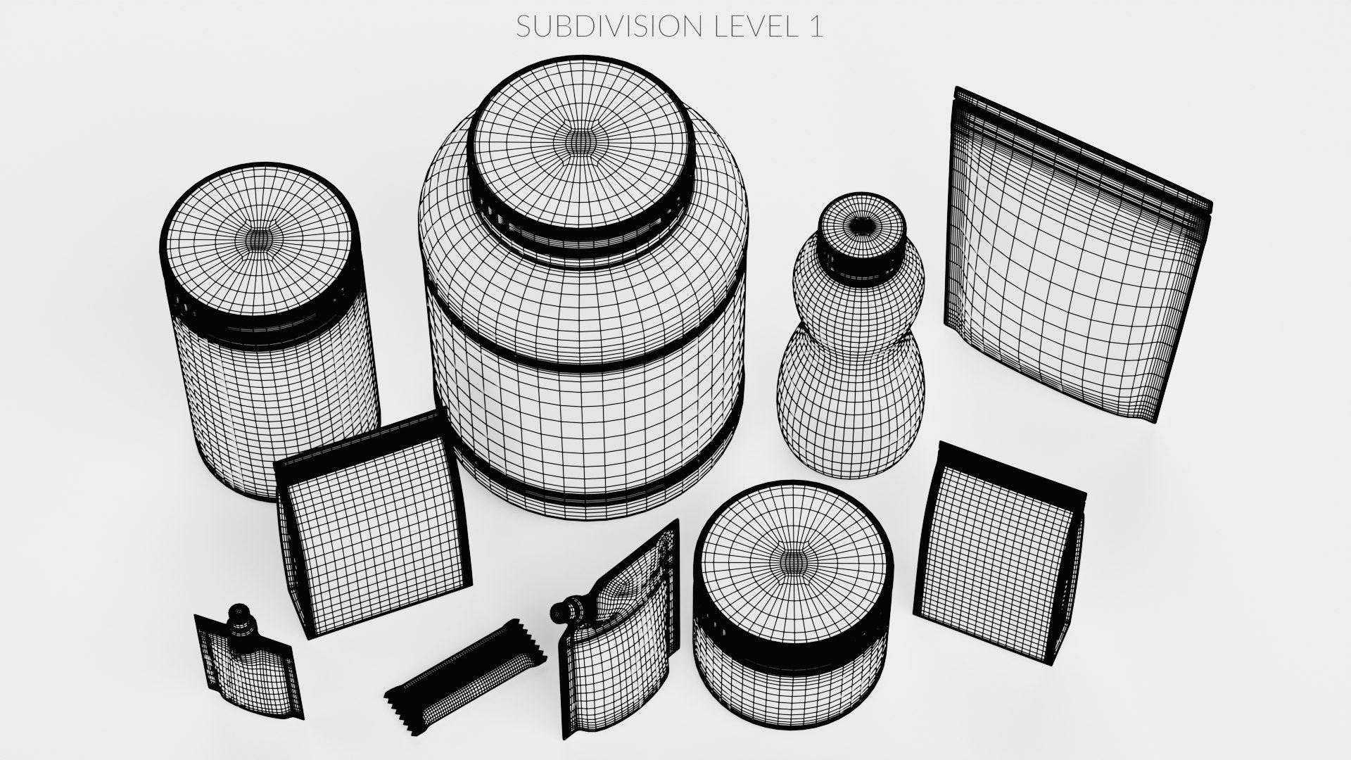 3D Pile of Containers Food and Drink model - TurboSquid 2081438