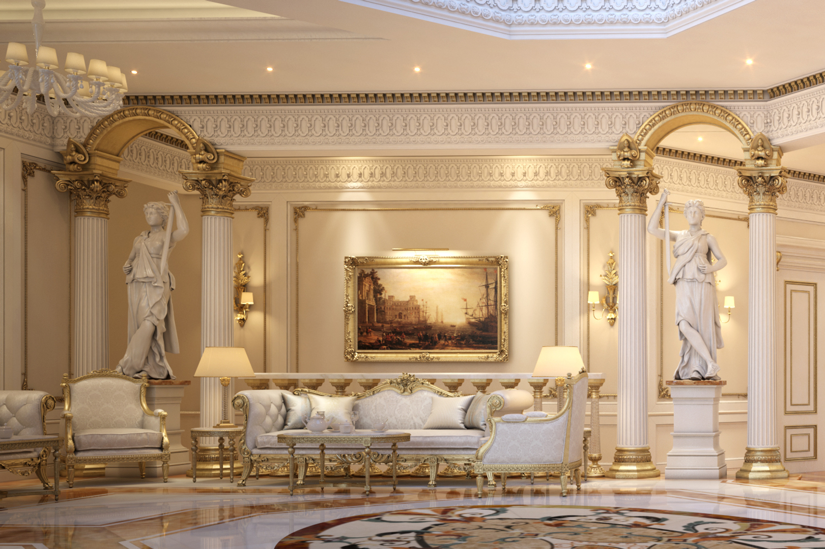 Classical scene luxury lobby 3D model - TurboSquid 1284179