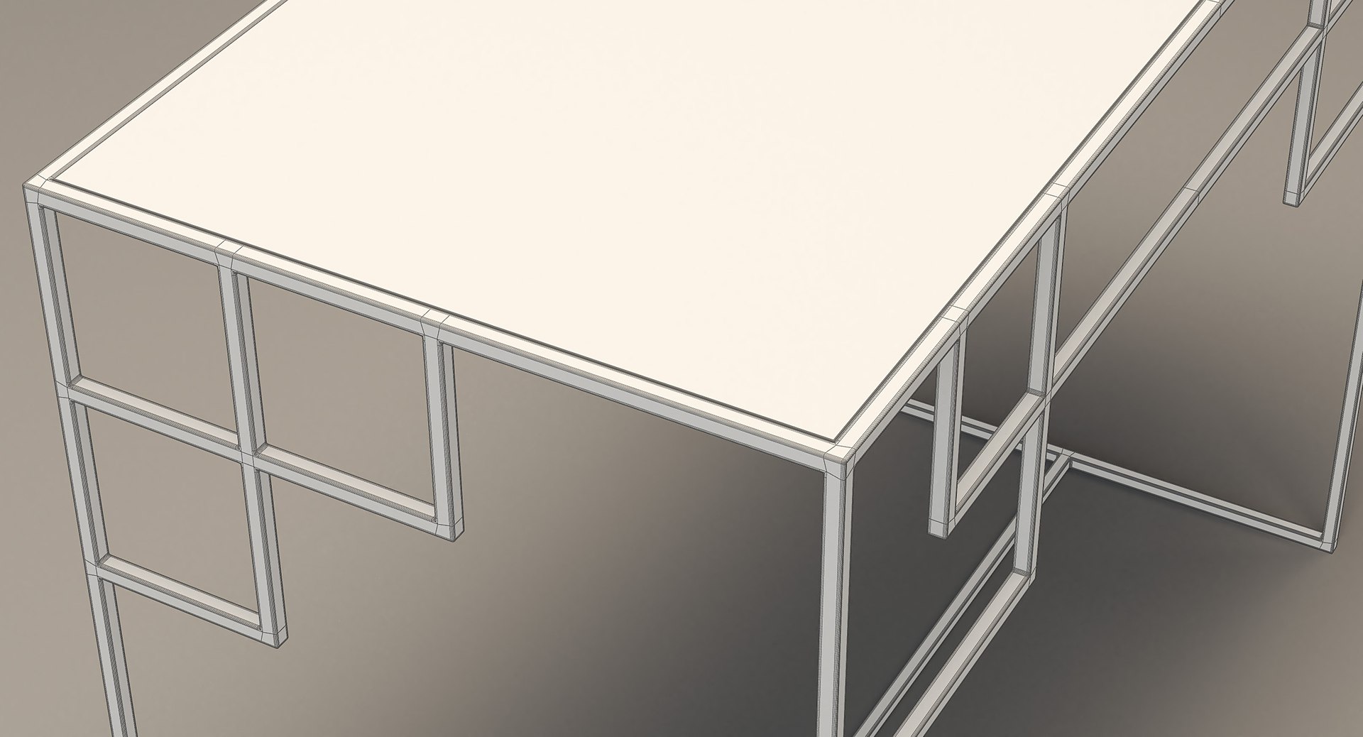 3D model rectangle console table metal - TurboSquid 1391839
