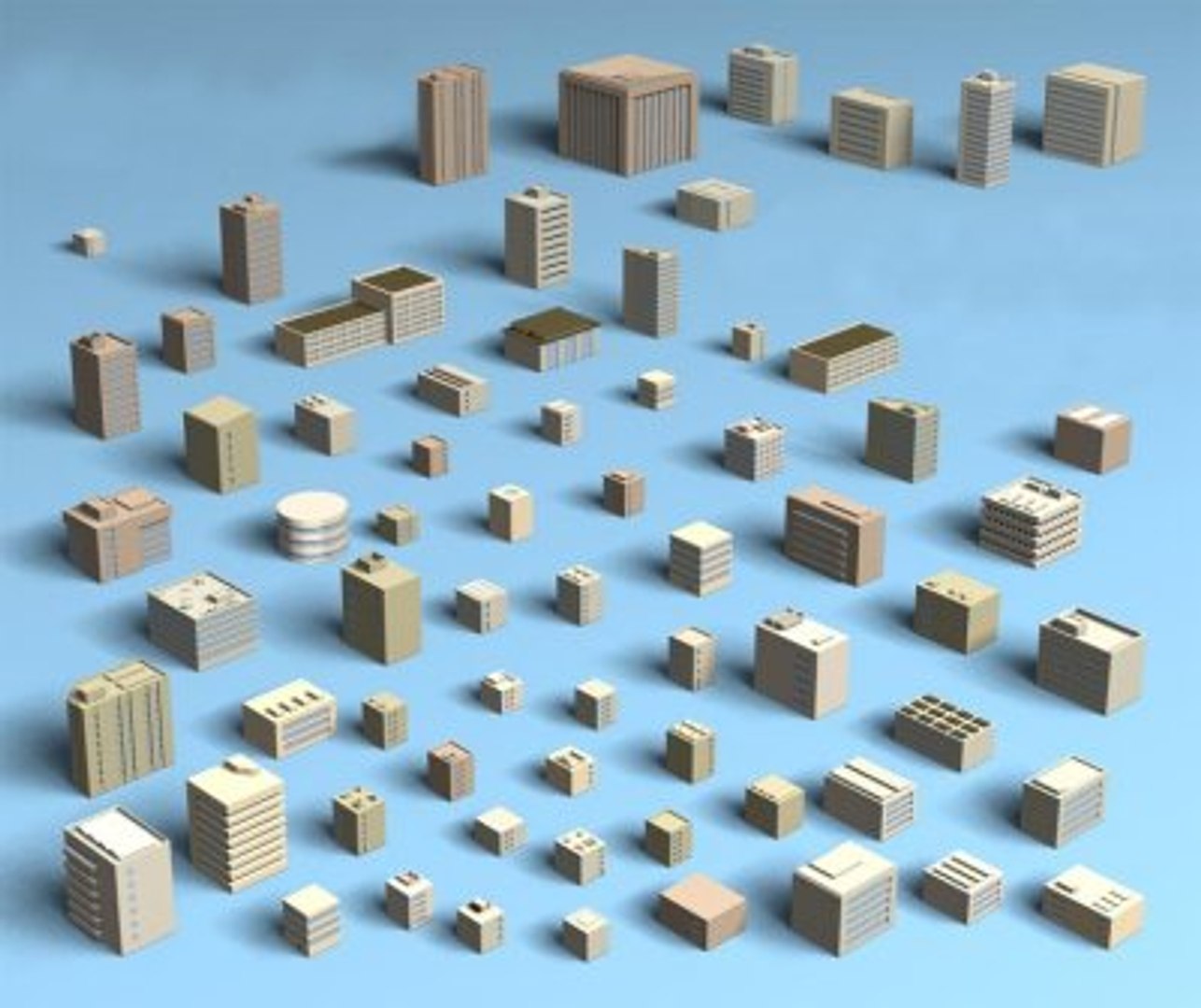 3d Model 68 Small Buildings