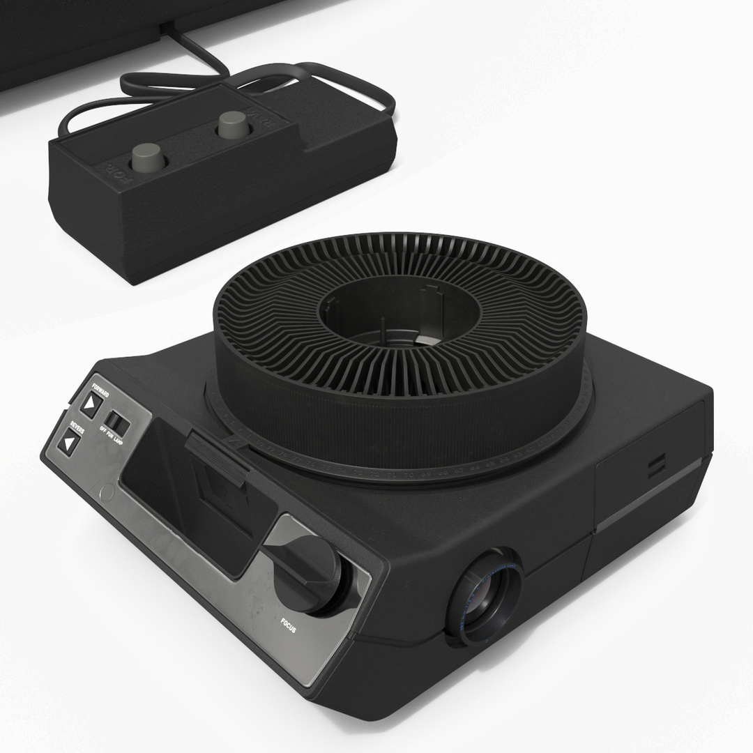 ヴィンテージ円形スライドプロジェクター（ブラック）3Dモデル - TurboSquid 2474938