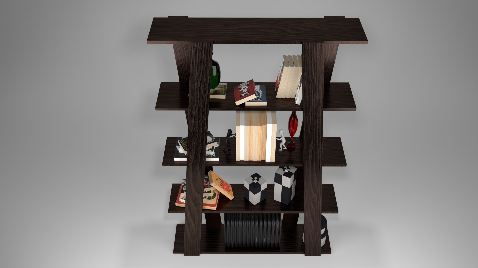 Blender Bookshelf Books Model - TurboSquid 1653604