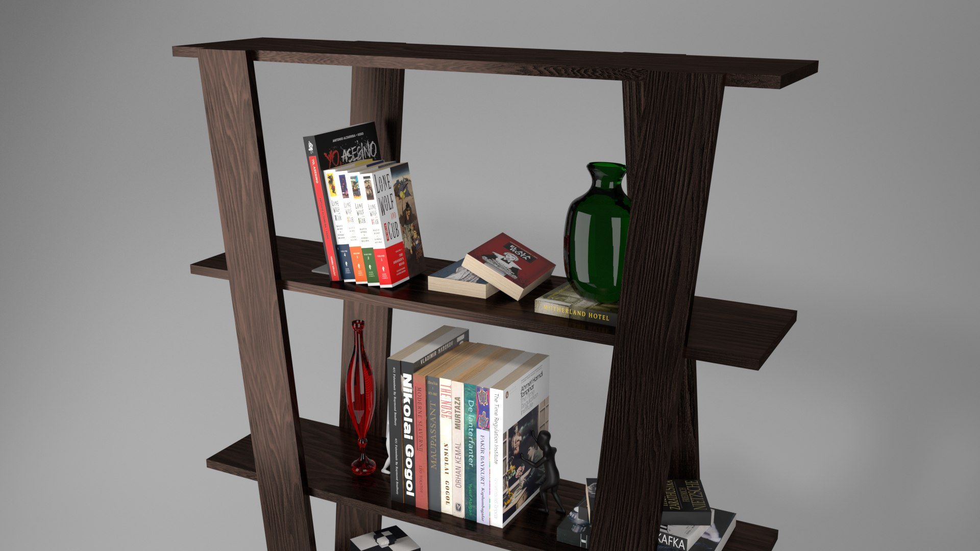 Blender bookshelf books model - TurboSquid 1653604