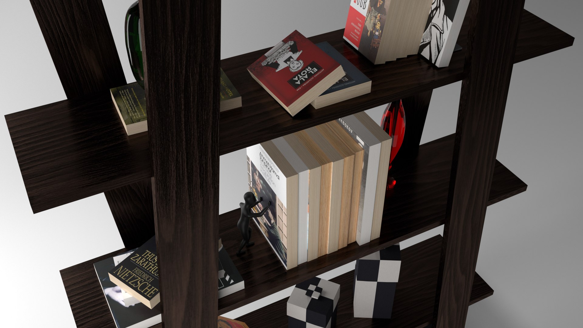 Blender Bookshelf Books Model - TurboSquid 1653604