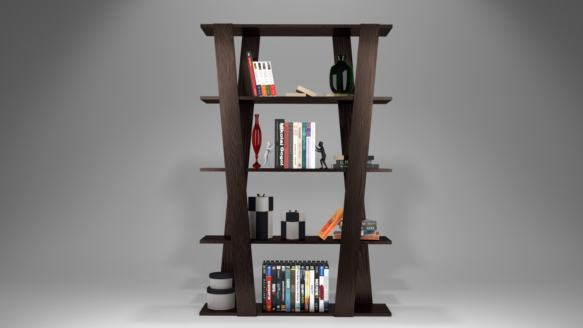 Blender Bookshelf Books Model - TurboSquid 1653604