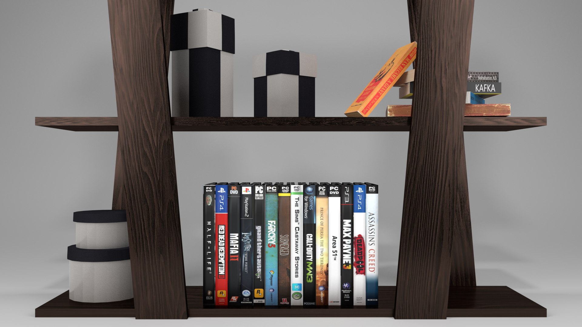 Blender Bookshelf Books Model - TurboSquid 1653604