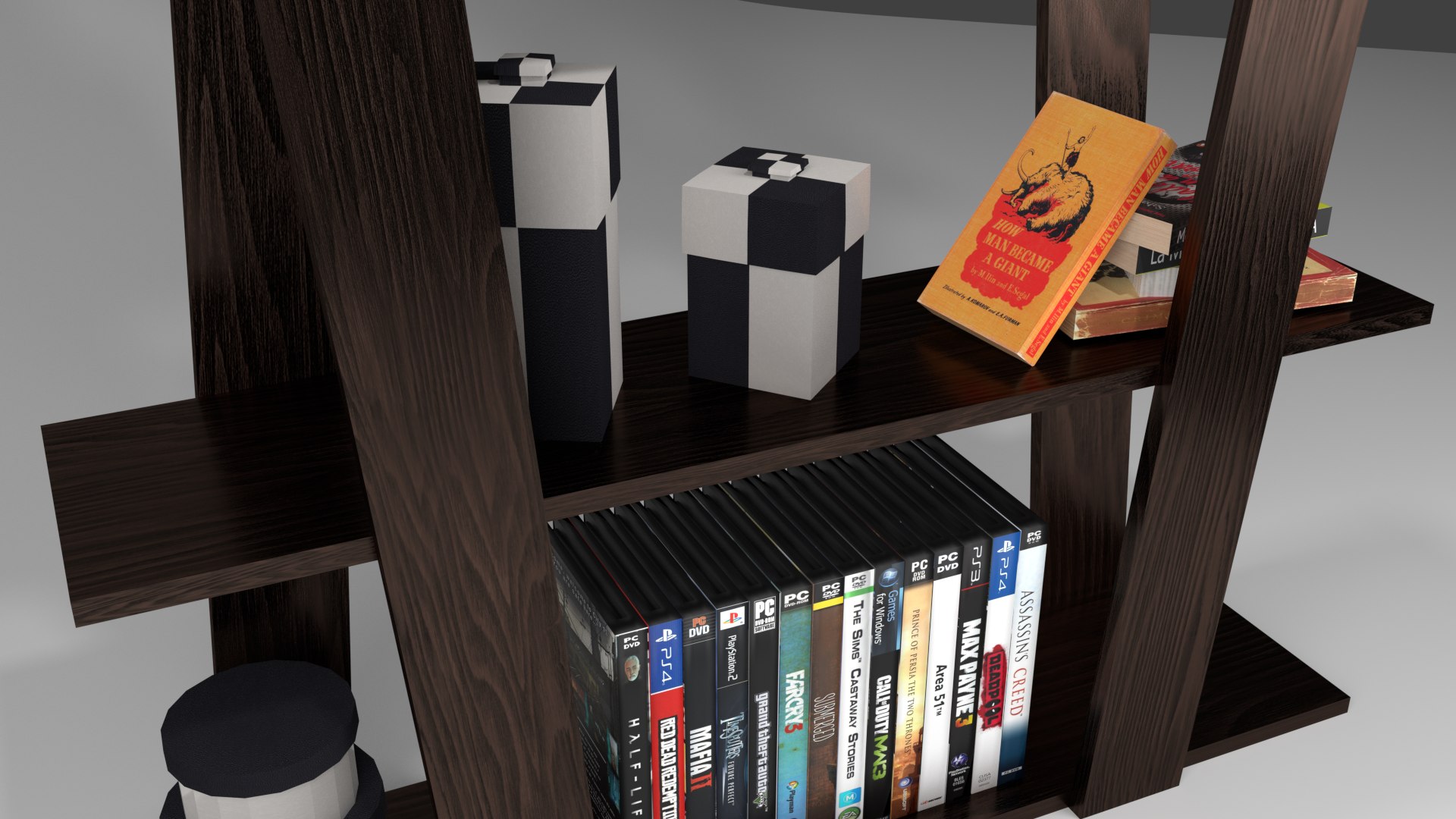 Blender Bookshelf Books Model - TurboSquid 1653604