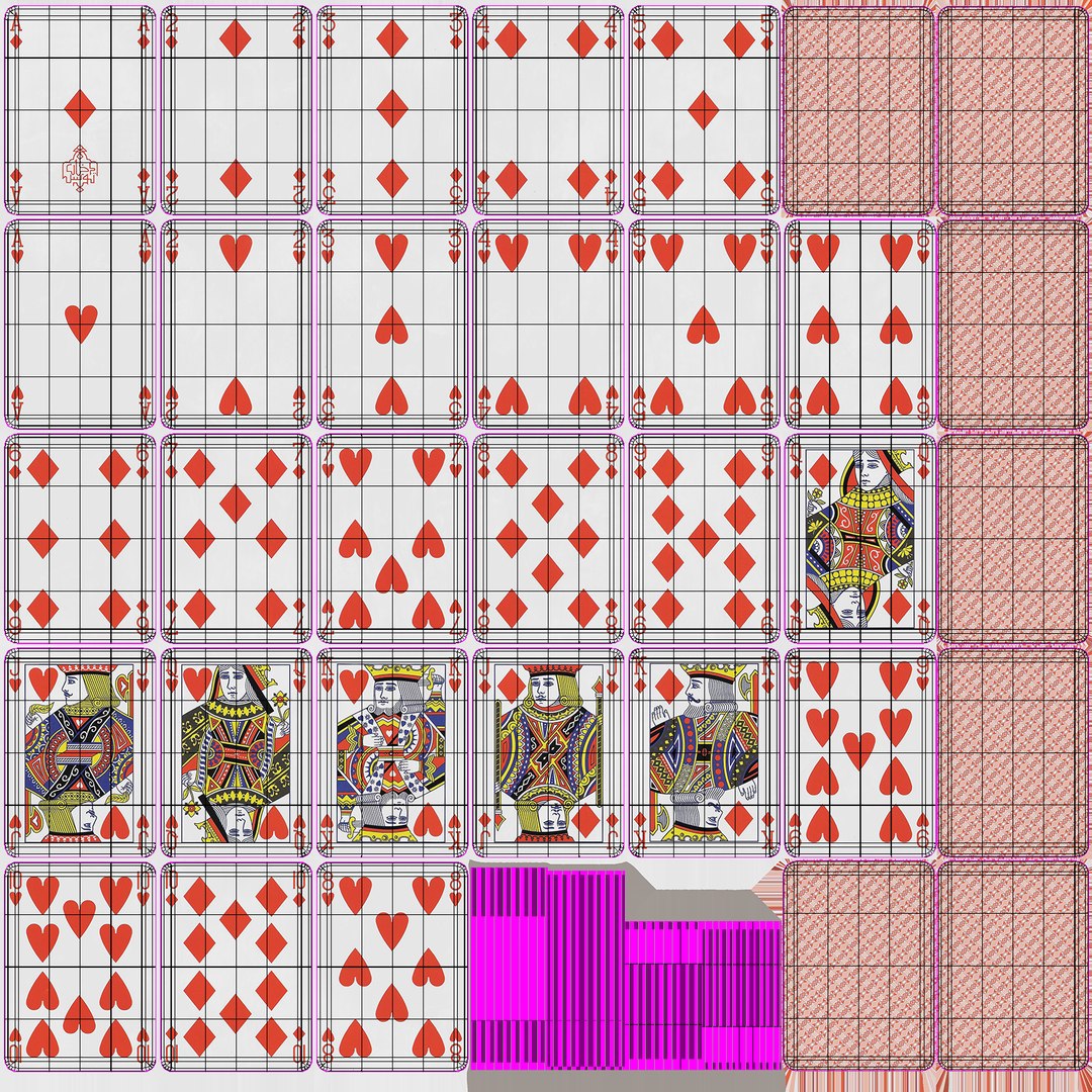 Playing Cards Red Deck 3D - TurboSquid 1153690