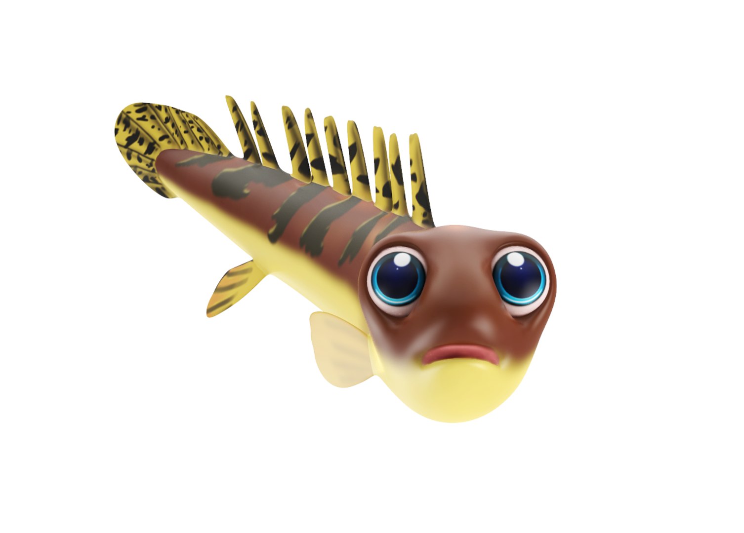 3D Barred Bichir Fish Toon Model - TurboSquid 1586331