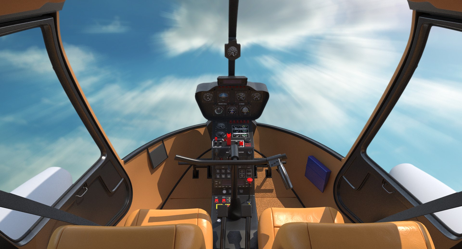 Helicopter Robinson R44 Floats 3d C4d