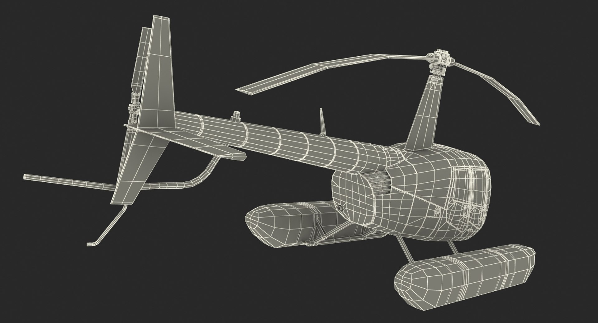 Helicopter Robinson R44 Floats 3d C4d