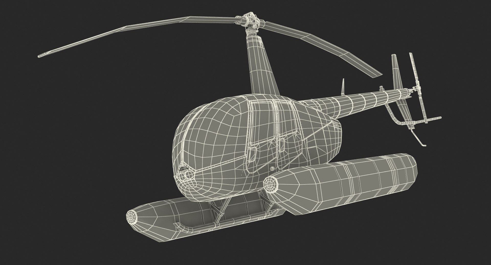 Helicopter Robinson R44 Floats 3d C4d