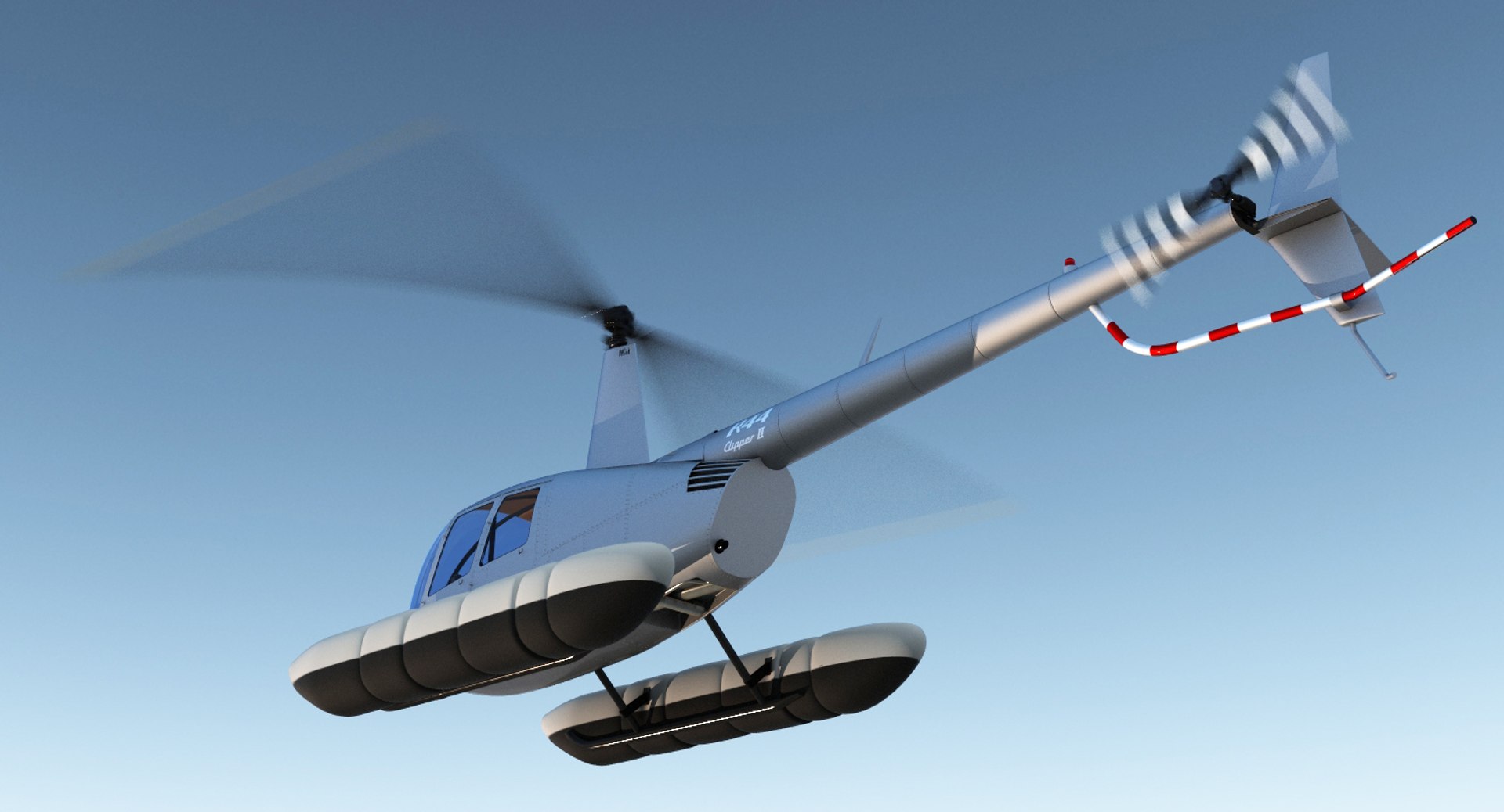 Helicopter Robinson R44 Floats 3d C4d