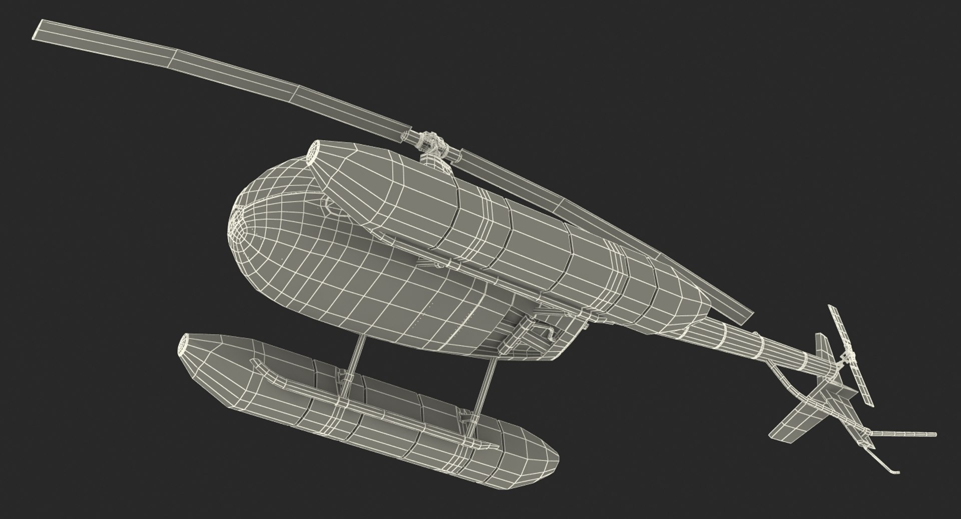 Helicopter Robinson R44 Floats 3d C4d