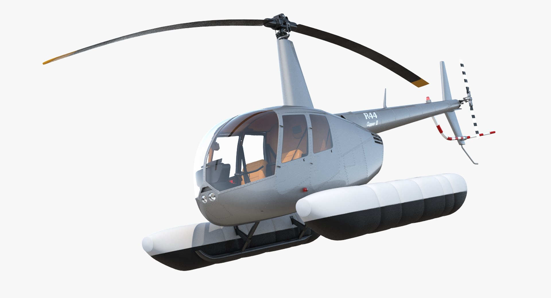 Helicopter Robinson R44 Floats 3d C4d