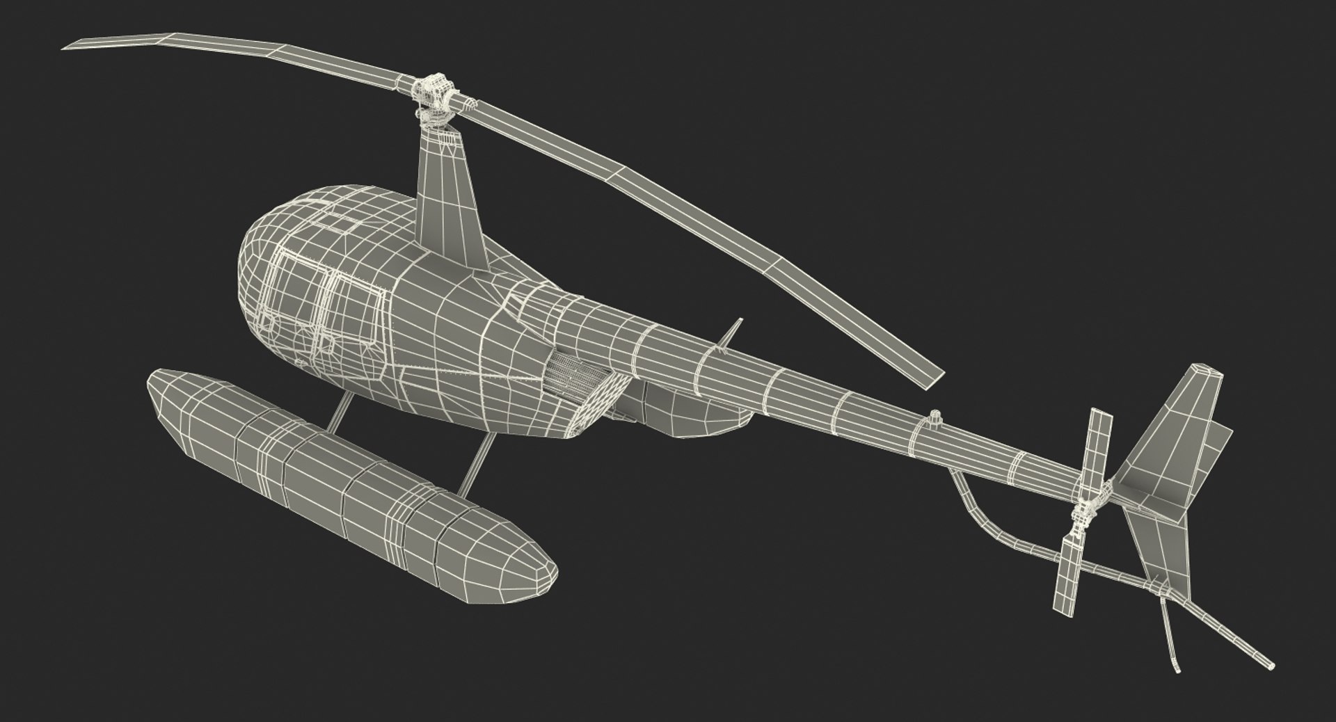 Helicopter Robinson R44 Floats 3d C4d